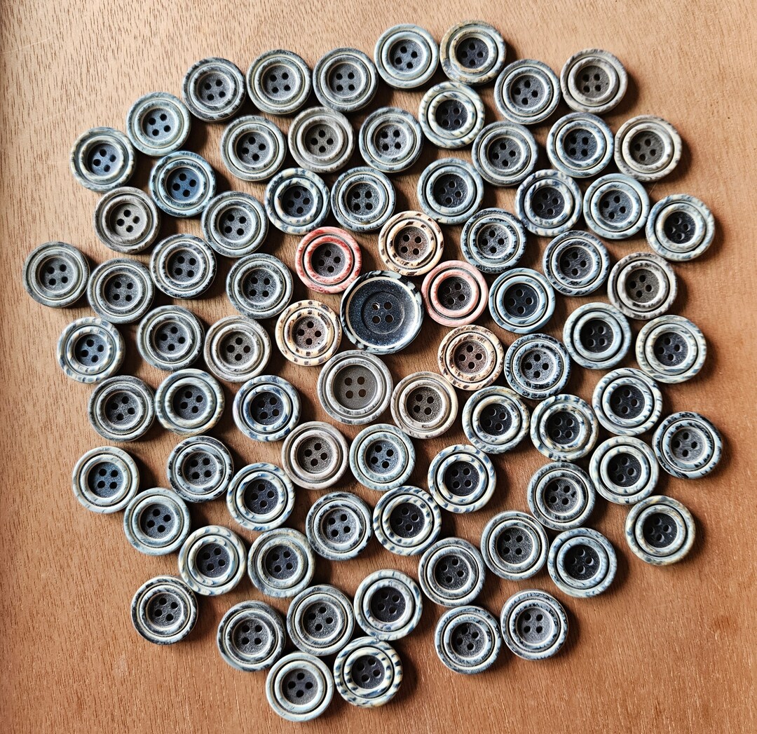 Sew Through Button Collection/ Blue Sew Through Buttons/vintage Sew ...