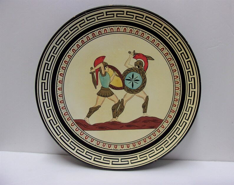 Greek Soldiers Plate Trojan Warriors Crete Greece Decorative | Etsy