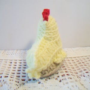 Vintage Crochet Chicken Egg Cozy Retro Hen Country Farmhouse Crafts ...
