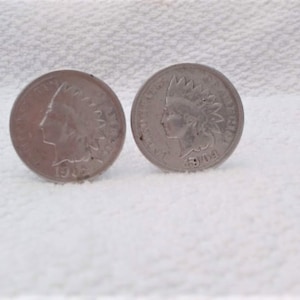 One of Kind Antique Indian Head Cent Cuff Buttons 1902 and 1904 Mint ...