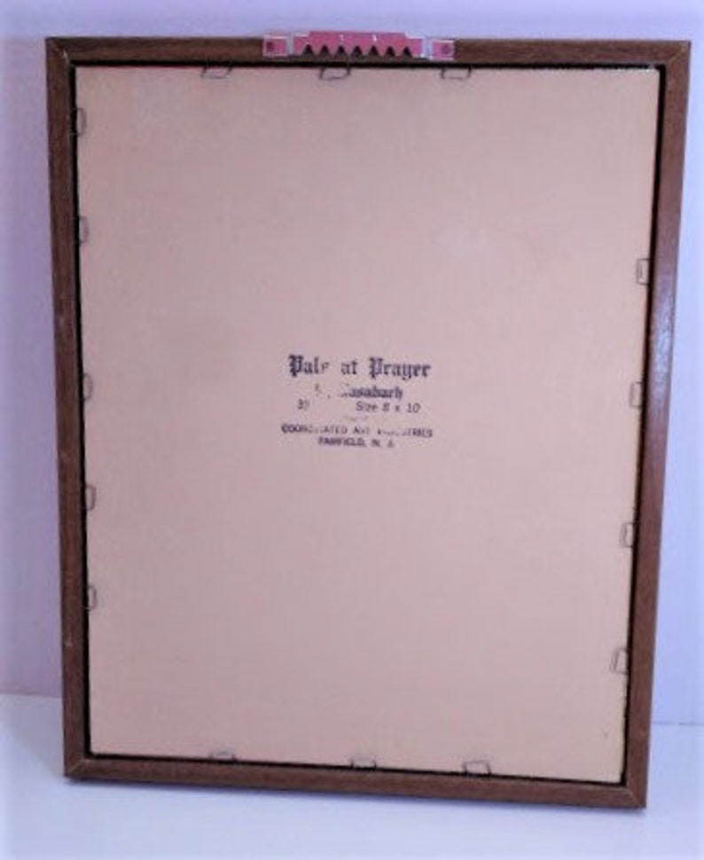 Vintage Litho Print Pals at Prayer by Erna Kasbach 9x11 Wood | Etsy