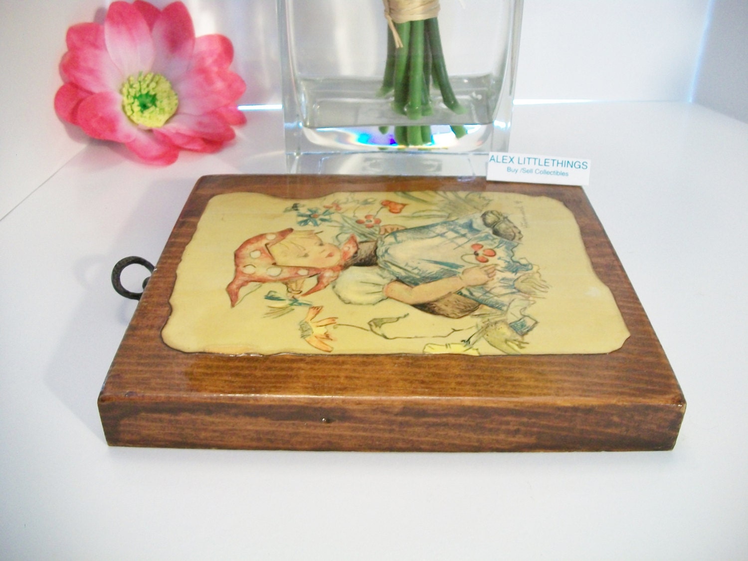 Vintage Hummel Card Wall Hanging girl wall decor wooden plaque | Etsy