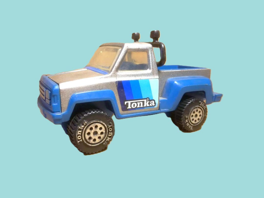 Vintage 1979 Tonka Press Metal Plastic Blue Metallic Silver Tonka ...