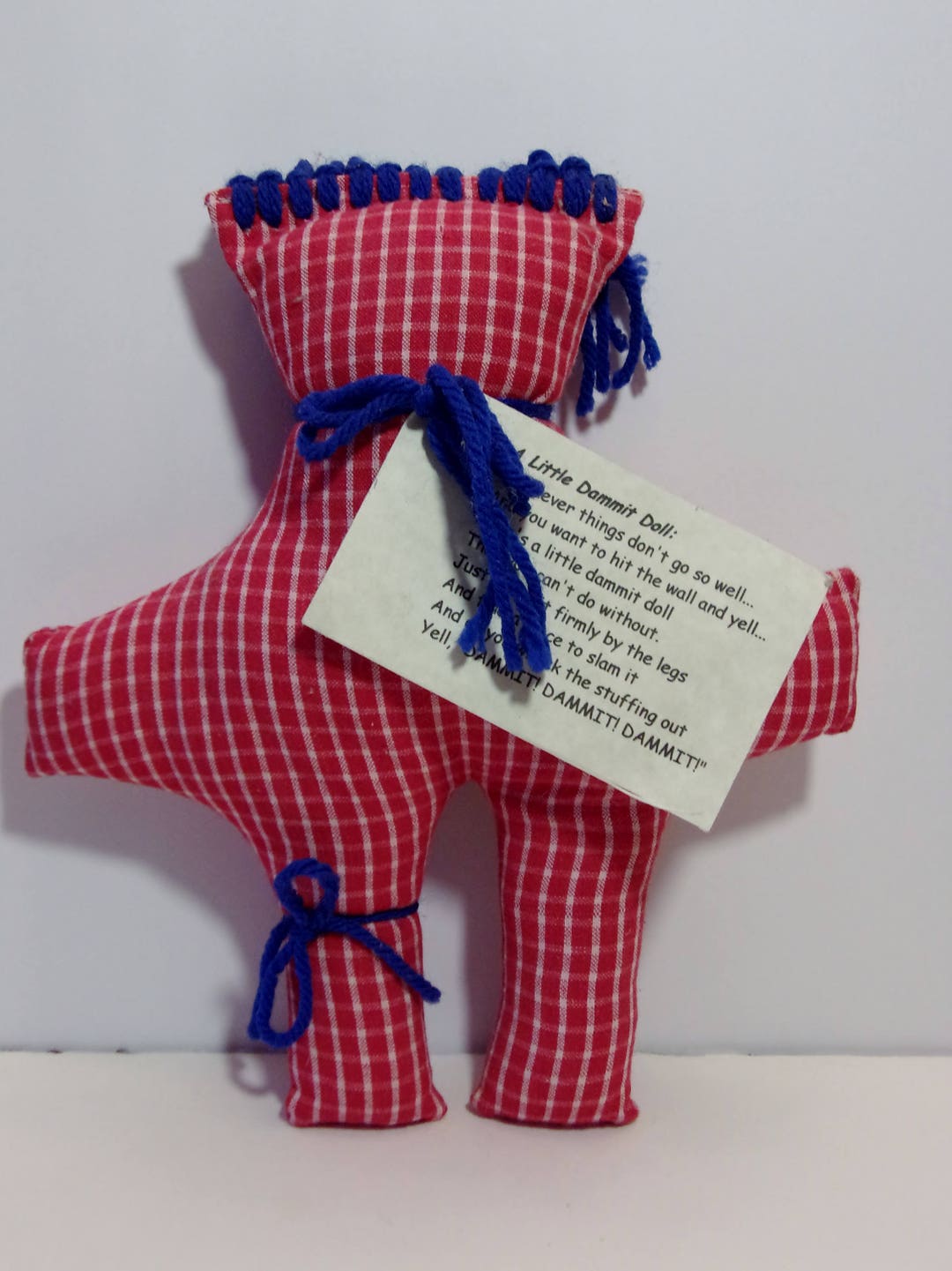 Red Gingham Dammit Doll Cloth Plaid Fabric Folk Art Primitive - Etsy