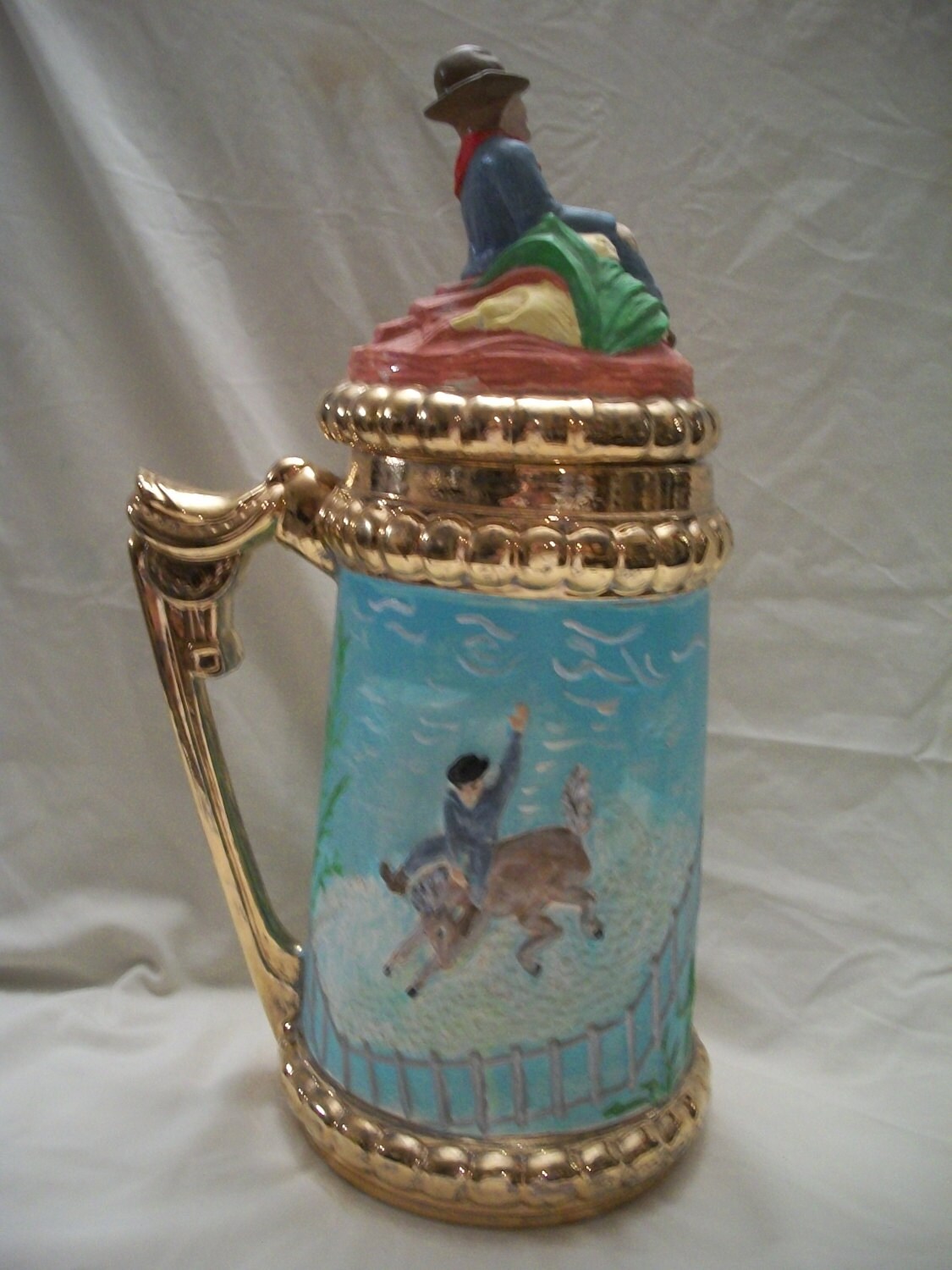 Vintage Cowboy Stein Country Western Rodeo Tankard Cup Mug | Etsy