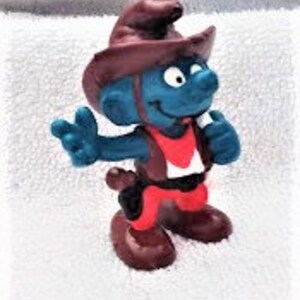 Vintage Smurf Cowboy Smurf Hat Boots 1981 Figure Peyo PVC Toy - Etsy