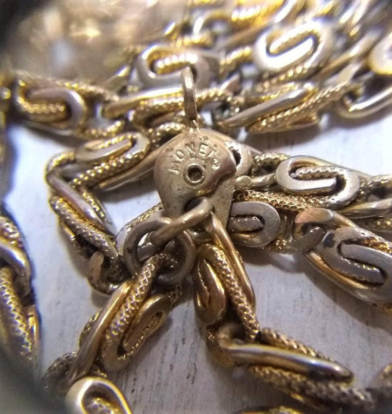 Monet Snail Link Chain Necklace Vintage Jewelry Fashion - Etsy