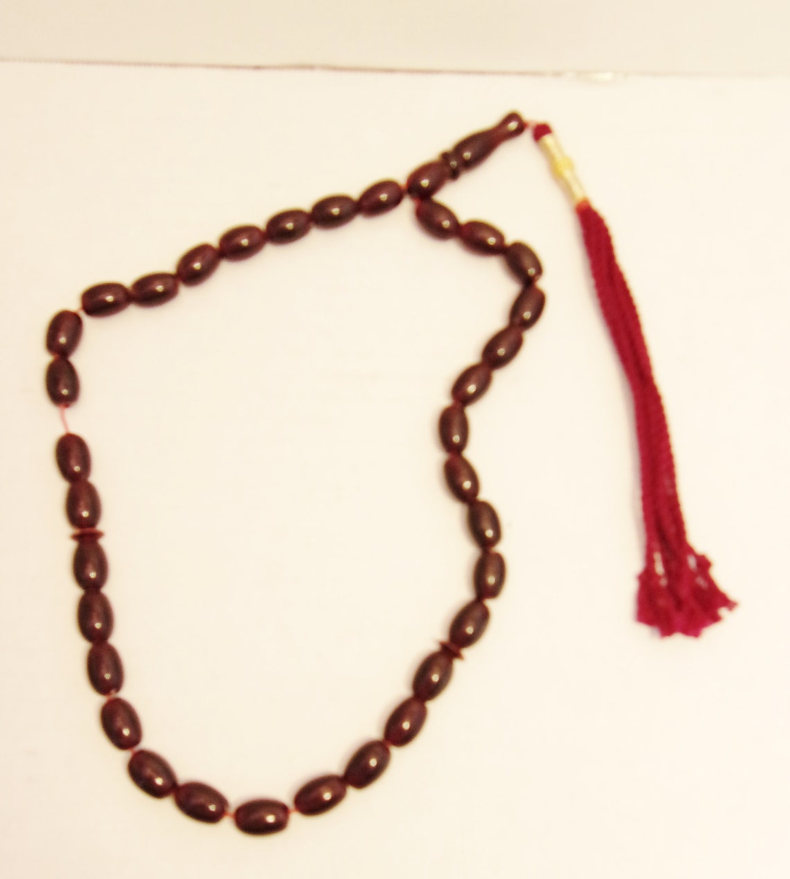 33 Burgundy Islamic Prayer Beads Muslim Misbah Pressed Amber | Etsy