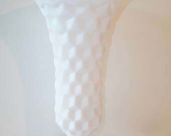 Vintage Imperial Milk Glass Diamond Point Vase - Etsy