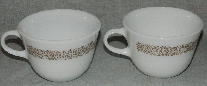 Vintage Pyrex Corelle Woodland Brown Flower Leaves Coffee Cup - Etsy