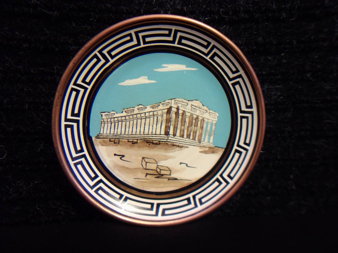 Greek Partheon Copper Plate Vintage Greece Souvenir Wall Hanging Home ...