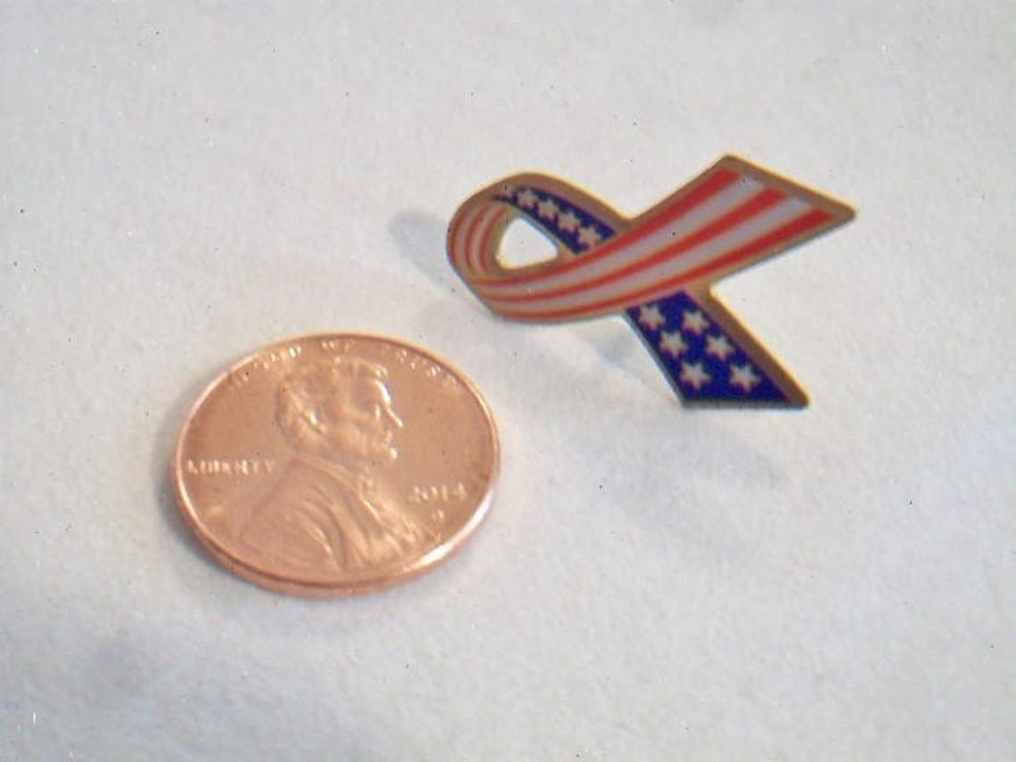 American Flag Ribbon Lapel Pin Patriotic Unisex Awareness - Etsy