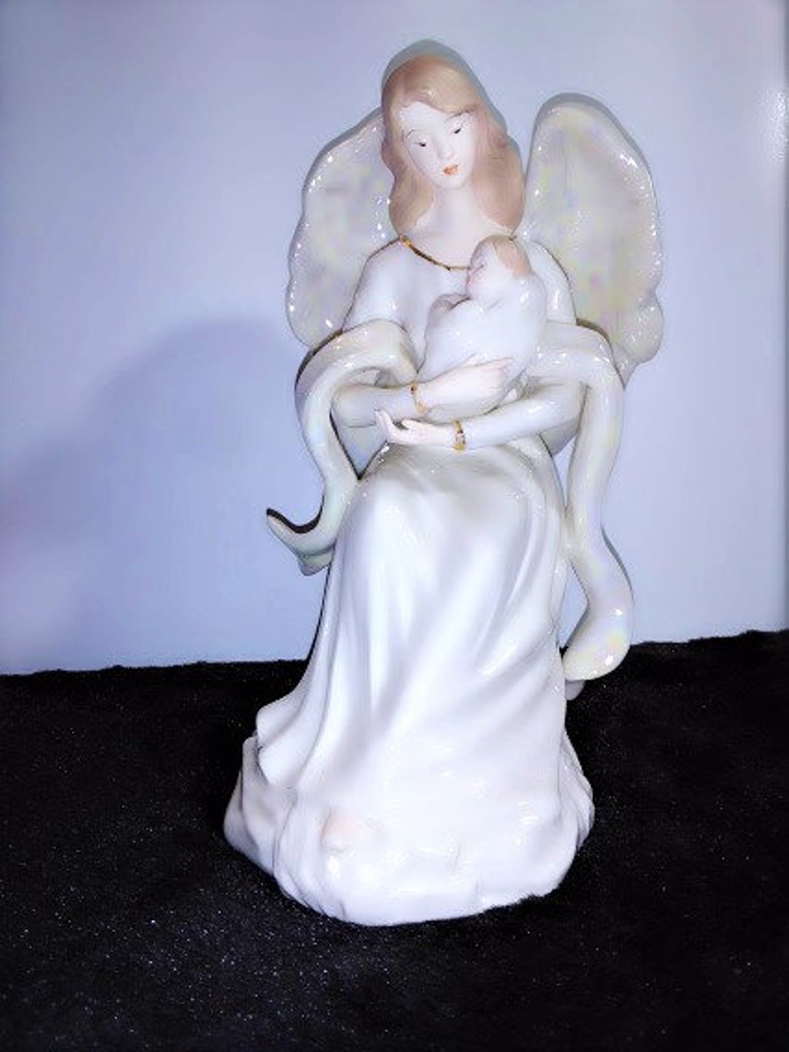Guardian Angel Holding Child Infant Baby Lido Porcelain Statue | Etsy