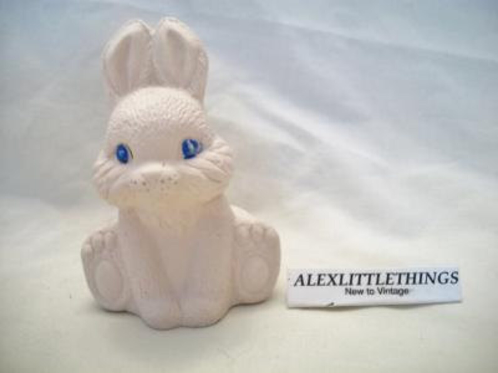 White Ceramic Bunny Rabbit Figurine Retro Easter Decor Plaster - Etsy