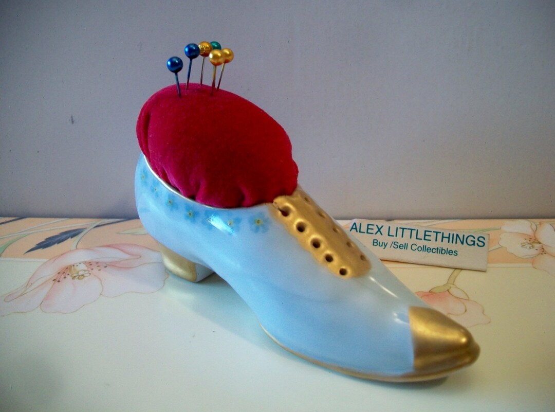 Vintage Victorian Shoe Boot Pin Cushion Porcelain Sewing Room ...
