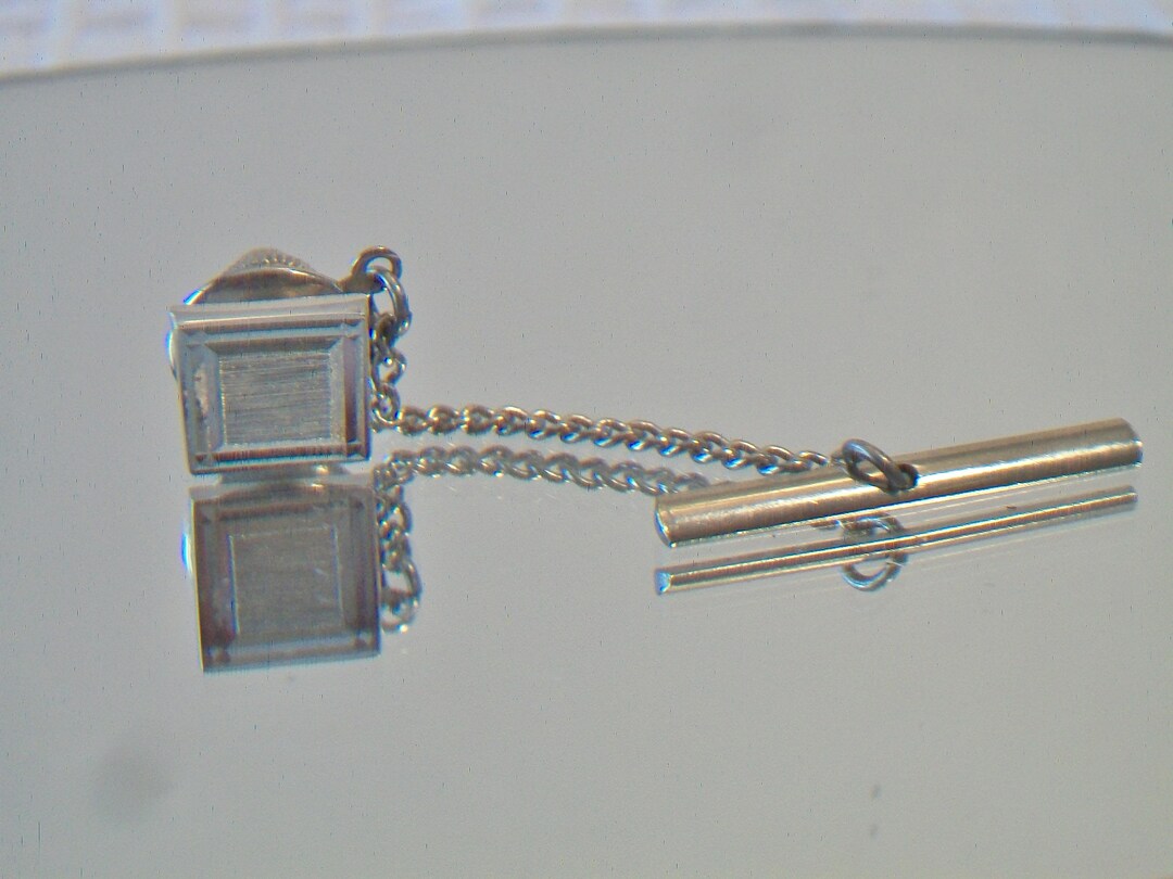 Vintage Swank Tie Bar Pin Silver Tone Men's Fashion Accessories for Him ...