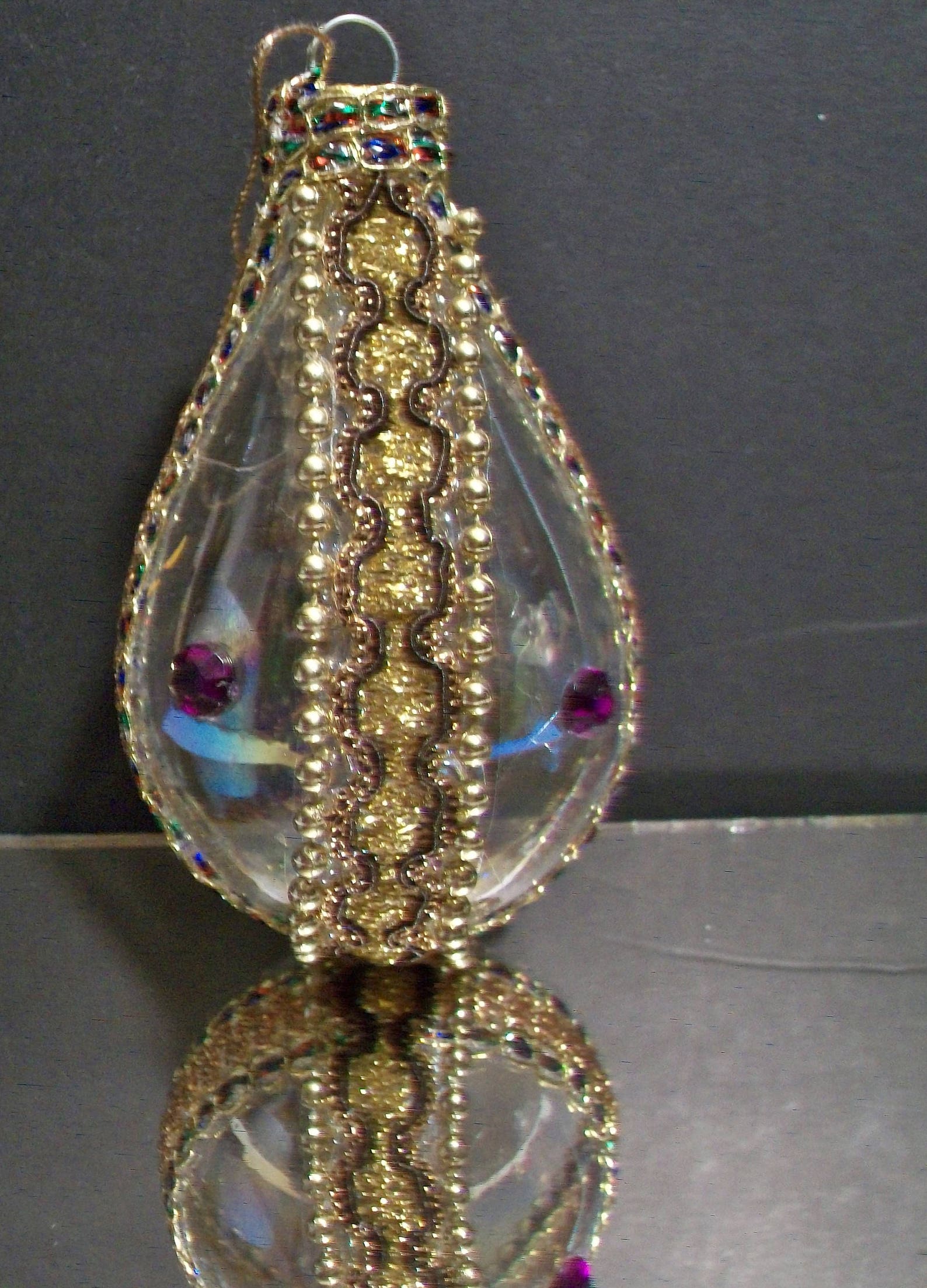 Rare Vintage Iridescent Embellished Tear Drop Christmas | Etsy