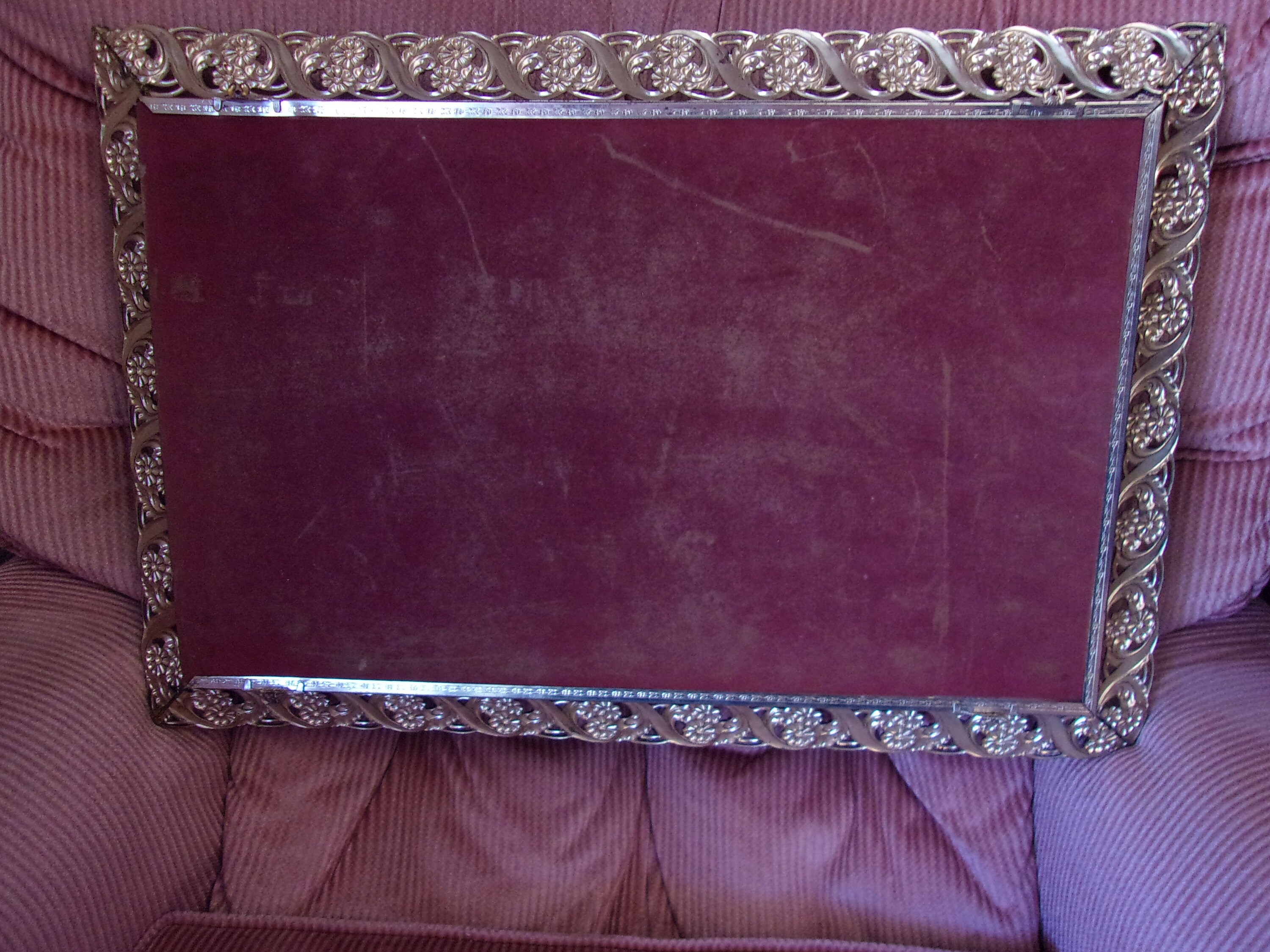 Mirrored Rectangle Vanity Tray Ornate Vintage Dressing Table | Etsy