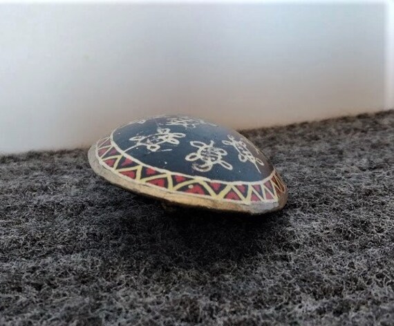 Vintage Turtle Shell Hand Painted Tiny Turtles and ar… - Gem