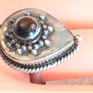 Gothic Sterling Silver Poison Pillbox Ring Size 8.5 Tigers Eye Stone ...