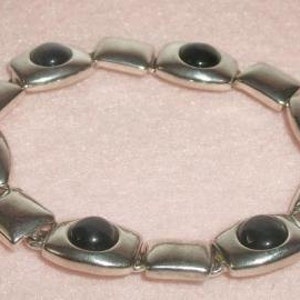 Gray Cats Eye Link Bracelet Vintage Segment Costume Jewelry Fashion ...