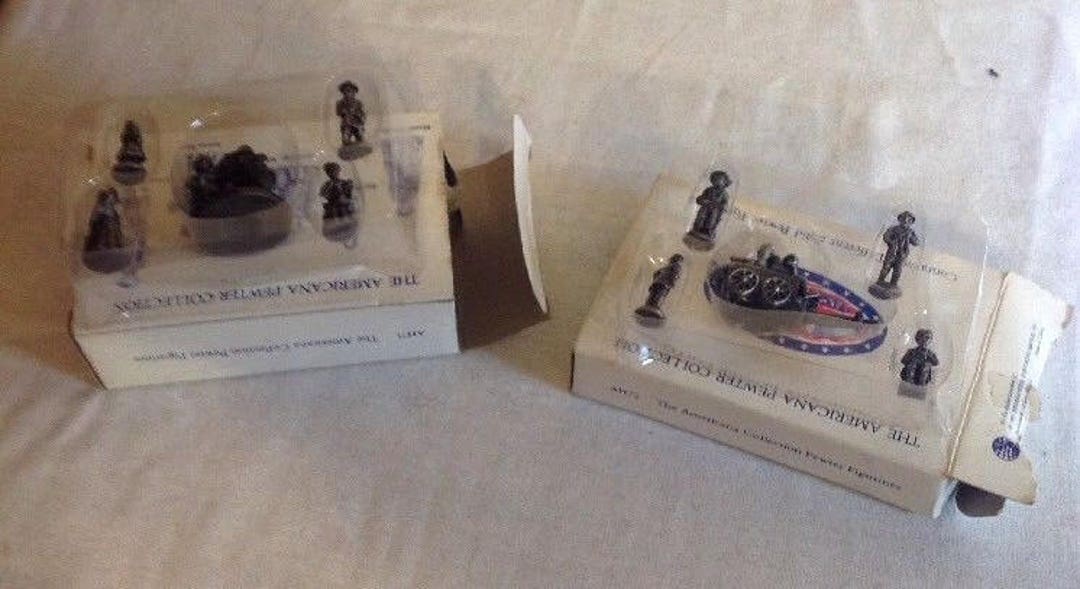 VENTA The Americana Pewter Collection, AH71, AH72 9 Figuras Colonial ...