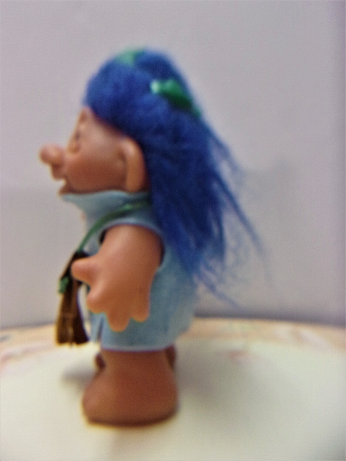 Vintage Troll Doll Blue Hair Brown Eyes Troll Company Aps - Etsy