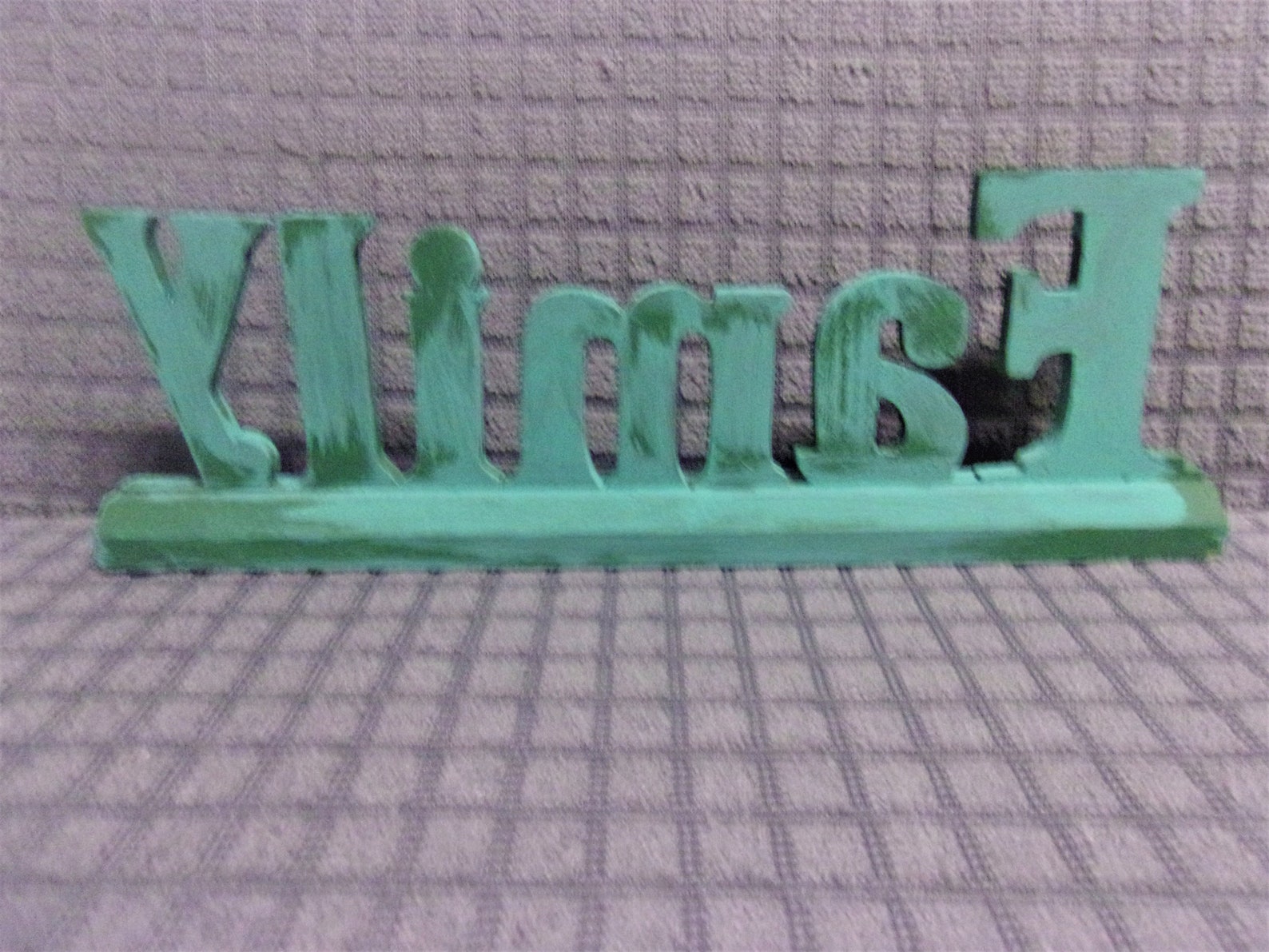 Green Wood Family Sign Wooden Home Office Decor | Etsy