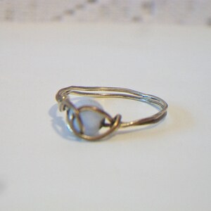 Pale Blue Wire Wrapped Ring Size 8 Beaded Jewelry - Etsy