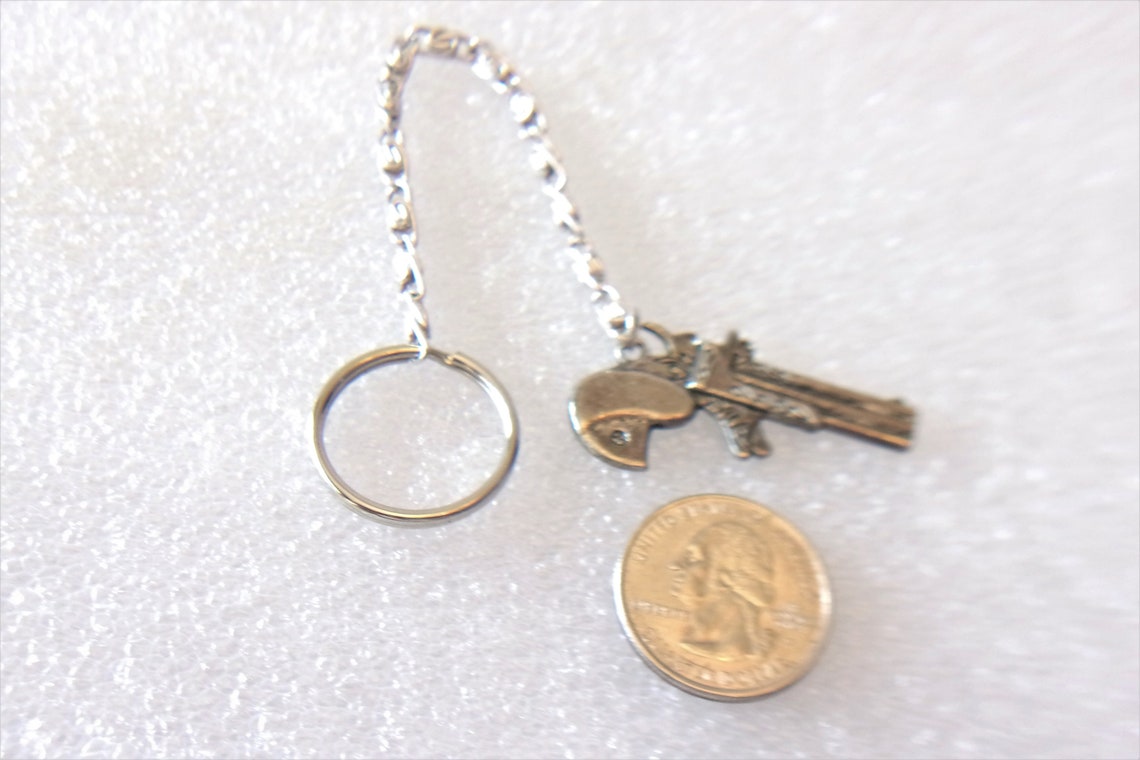 Gun Pistol Revolver Keychain Jewelry Fashion Accessories For | Etsy