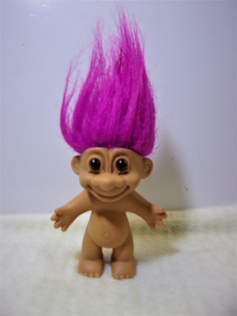 Russ Berries Troll Doll Hot Pink Fuschia Hair Brown Eyes Retro | Etsy