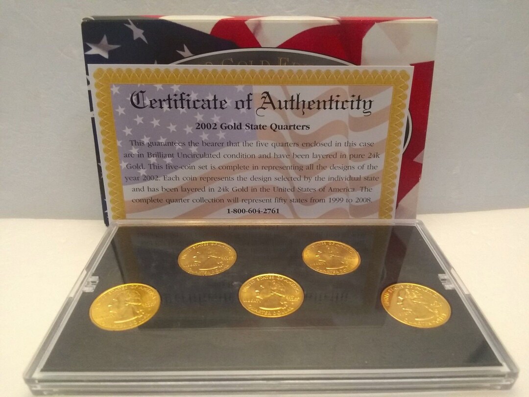 Vintage GSN 2002 Gold Edition State Quarters Collection Brilliant ...