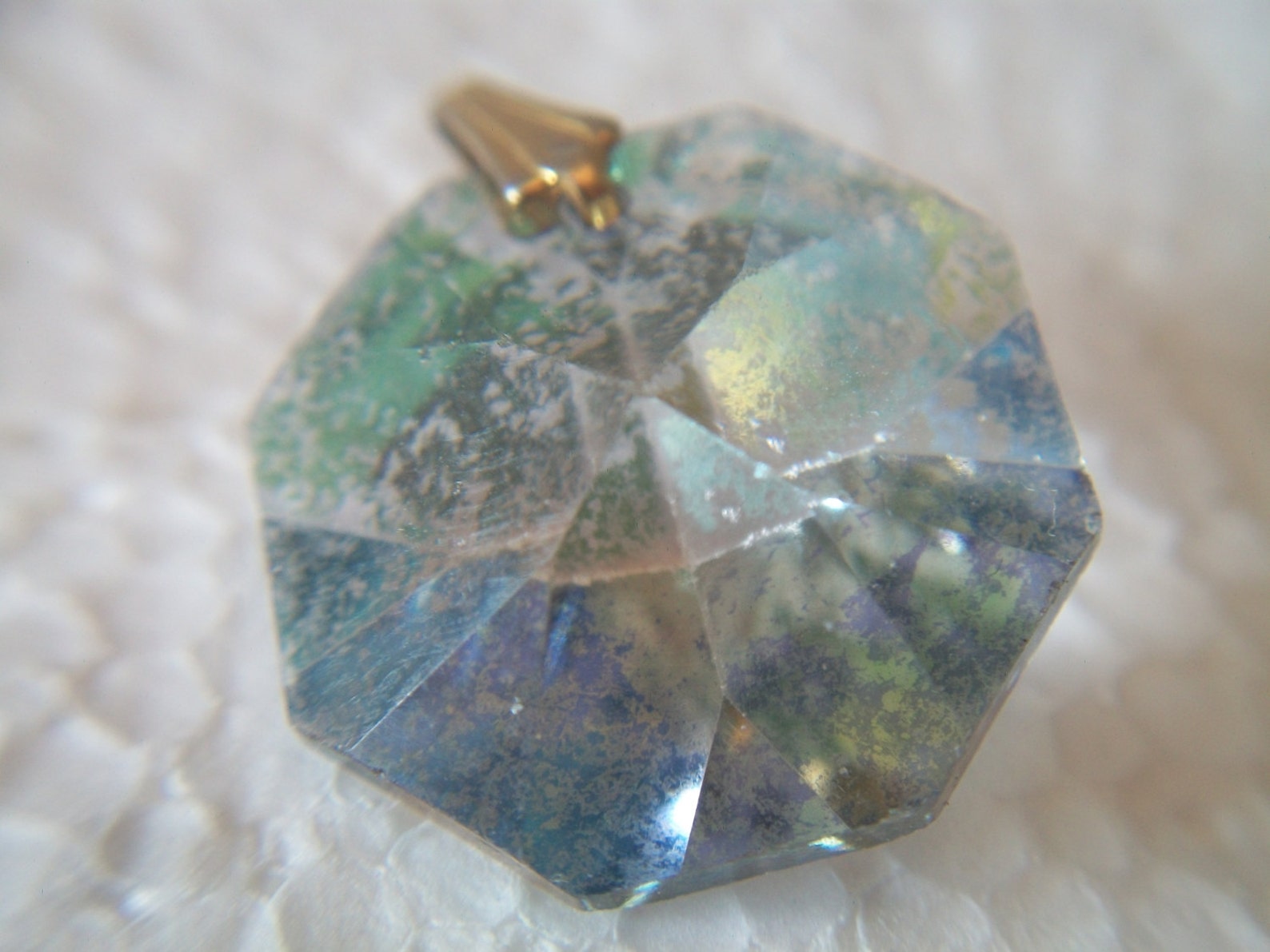 Crystal Octagon Pendant Geometric Shape Faceted Vintage - Etsy