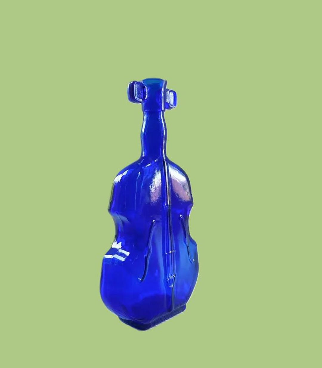 Vintage 8 Cobalt Blue Glass Bass Guitar Cello Fiddle Violin Shape ...