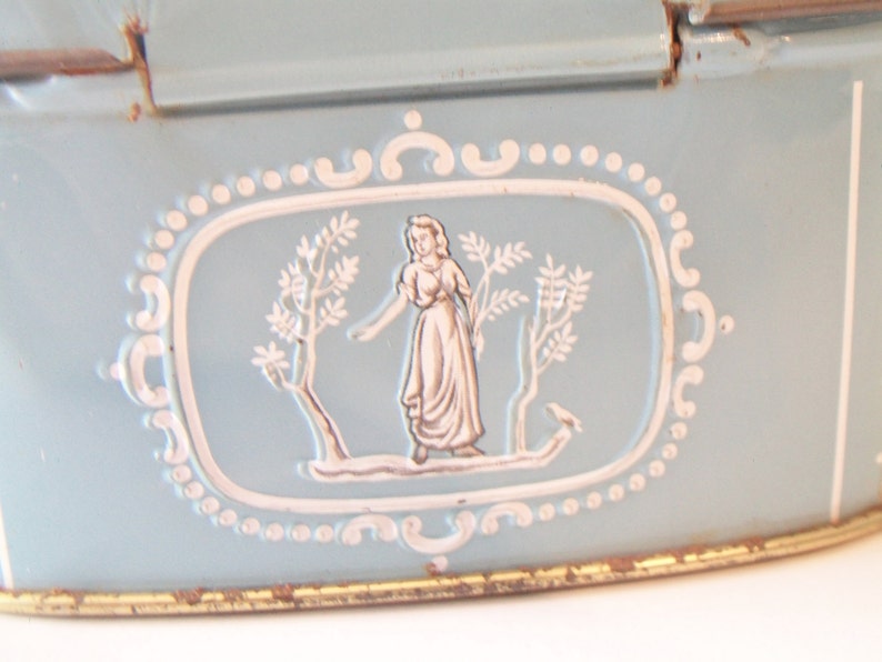 Vintage Blue Wedgwood Tin Container Greek Mythology Goddess - Etsy