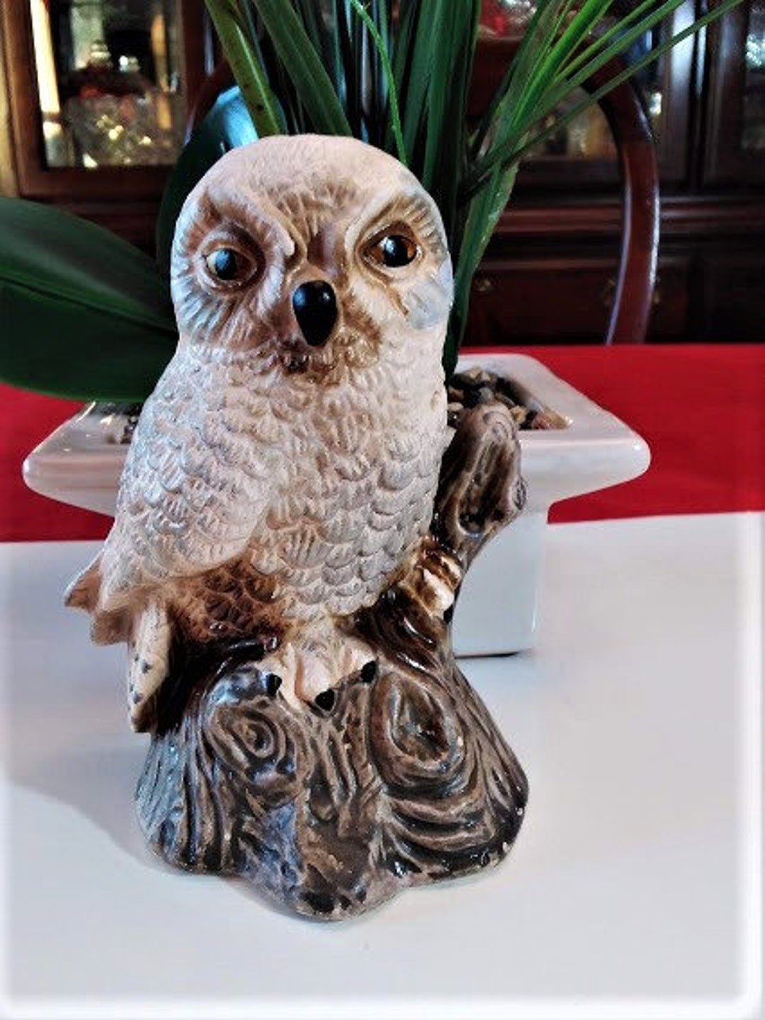 Vintage Enesco Ceramic Perching Owl 1970s Figurine Statue - Etsy