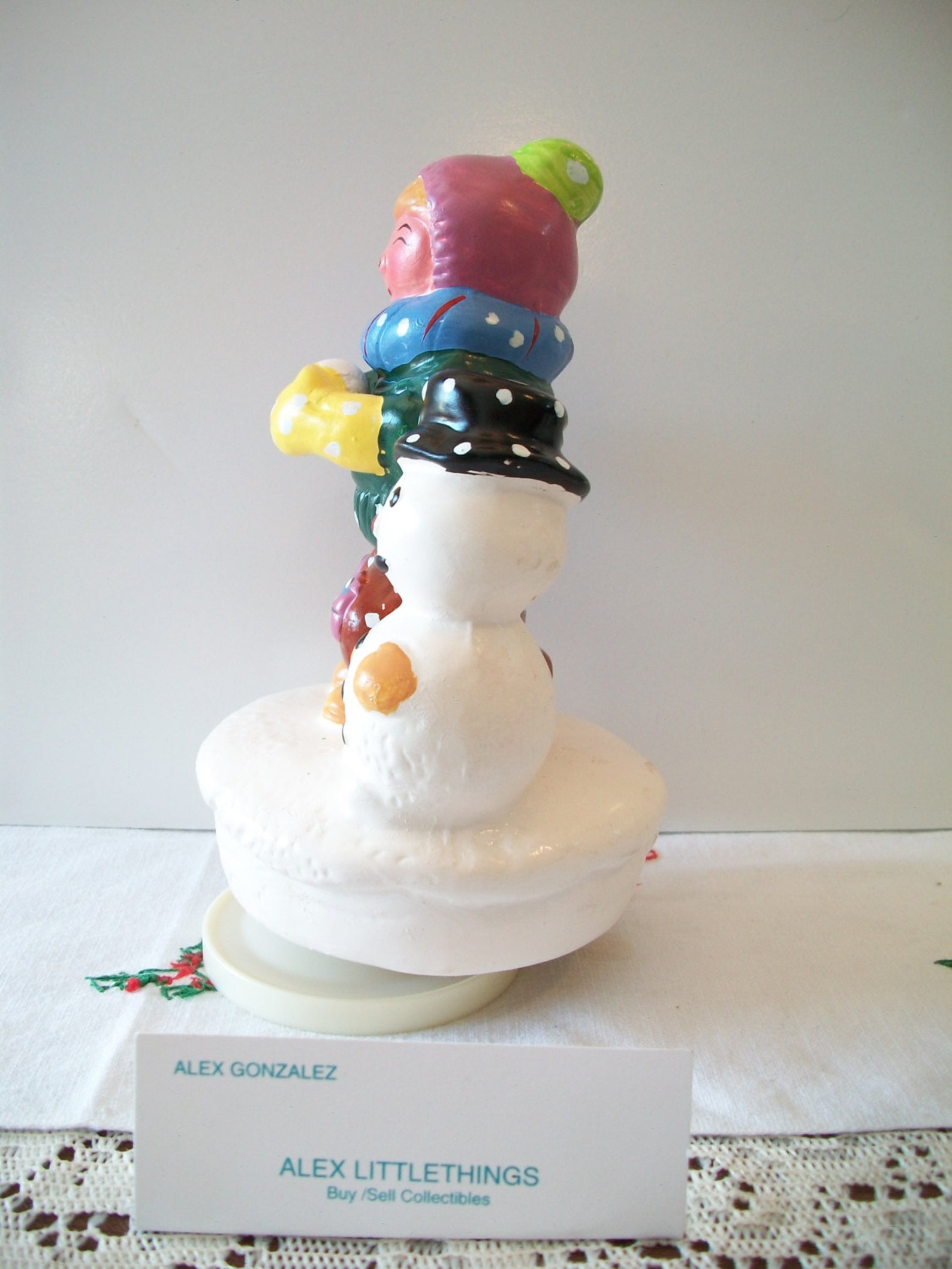 Vintage Snowman Boy Music Box Christmas Decor Tawain Retro - Etsy