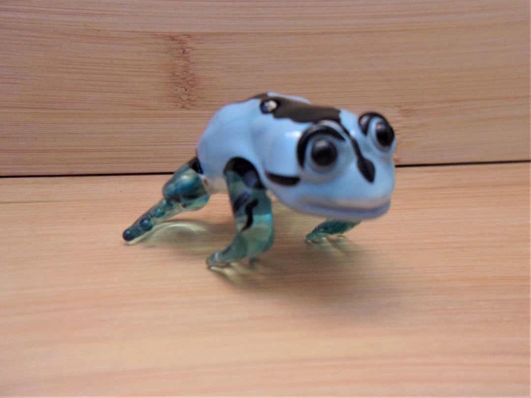 Blue Glass Frog Figurine Vintage Collectible Home Decor - Etsy
