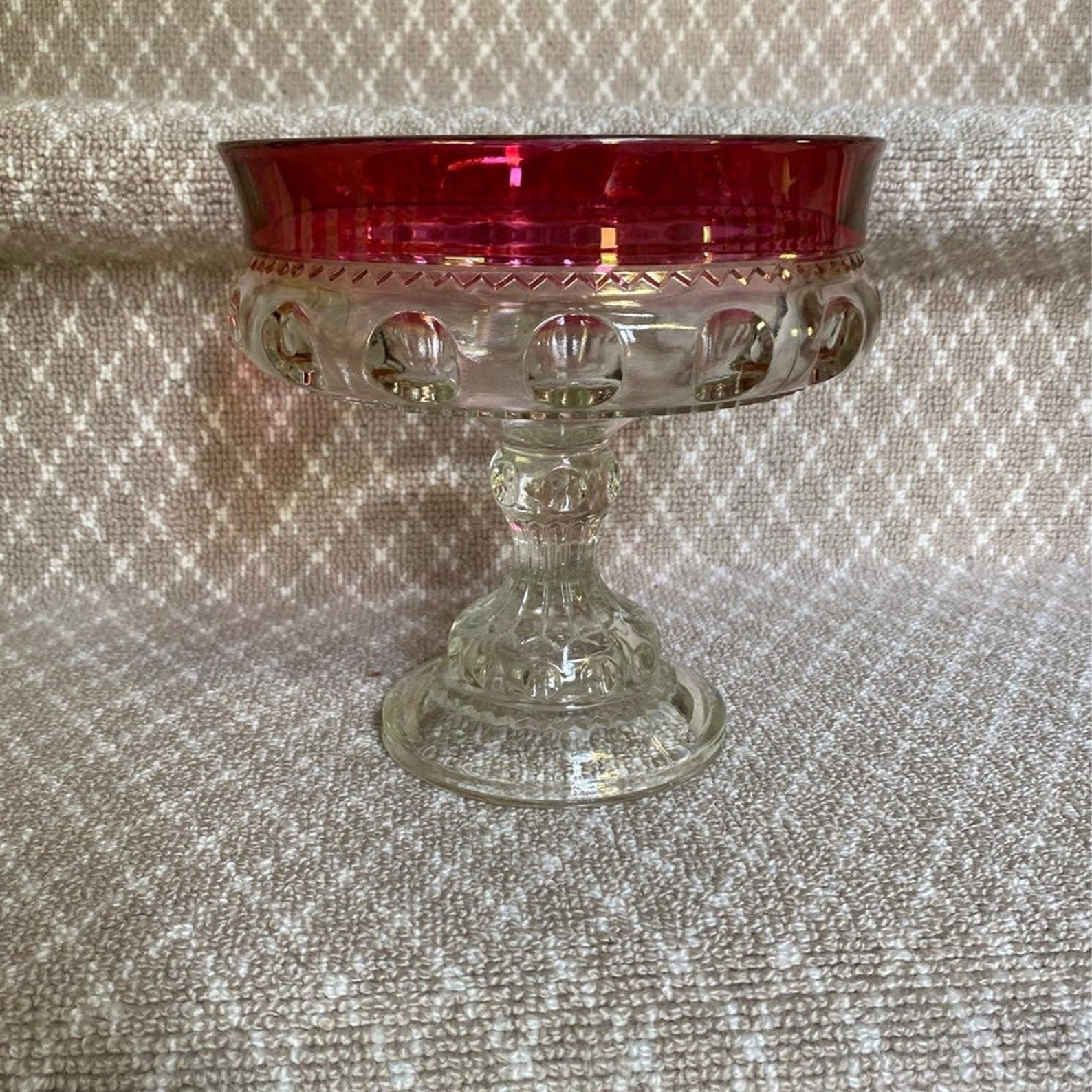 Vintage King's Crown Ruby Flash Thumbprint Pattern - Etsy