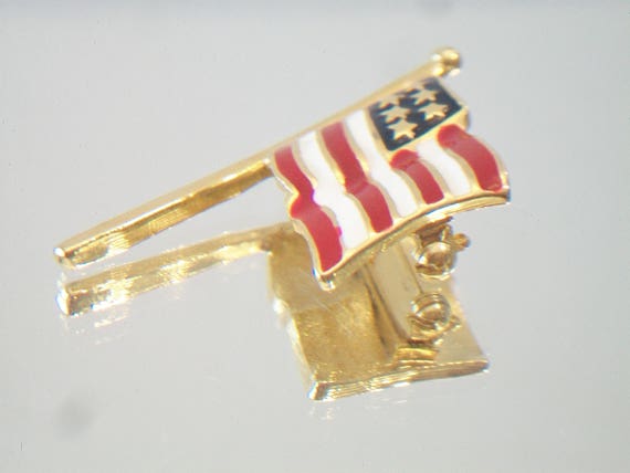Vintage American Flag Pin Patriotic Enamel Fashion Ac… - Gem