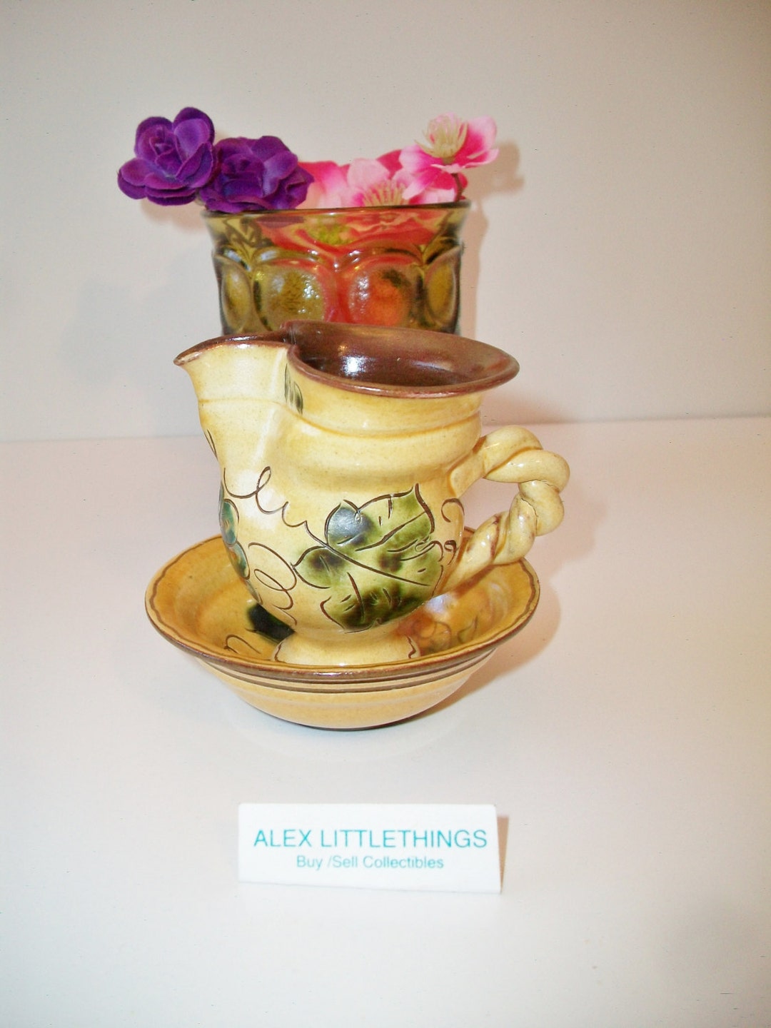 Vintage Mini Grape Pitcher and Basin Liechtenstein German Pottery ...