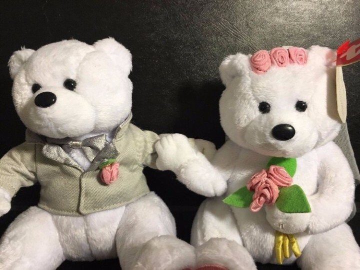 Vintage Beanie Baby Wedding Bears Plush Animals Ty We Do Getting Married Love Bears Plush Stuffed Bears Bride Groom Wedding Gift for Her