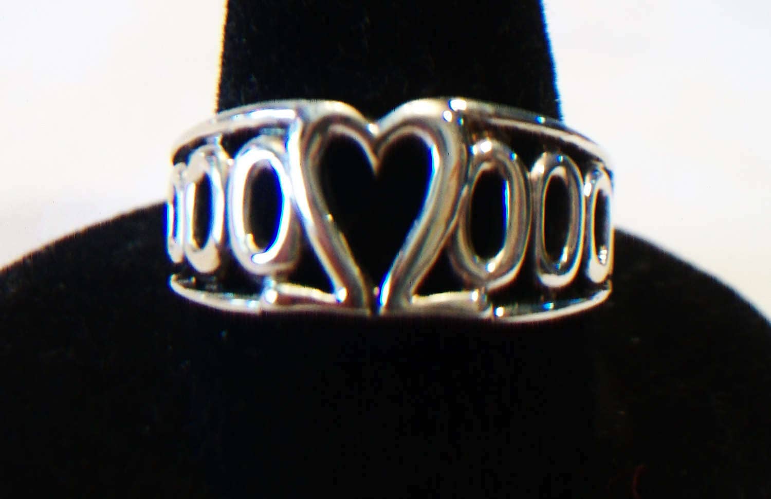 Sterling Silver Heart Cut Out Band Ring Size 8.75 Hugs Kisses | Etsy