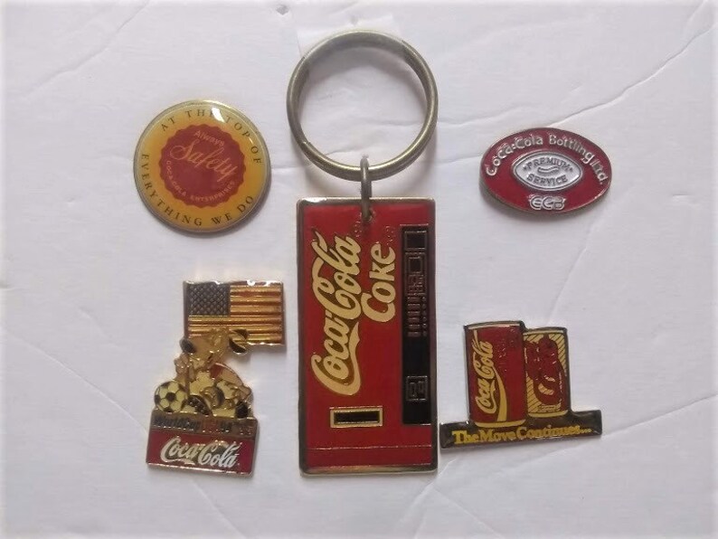 Coca Cola Lapel Pins Coke Keychain Key Ring Vintage Soda - Etsy