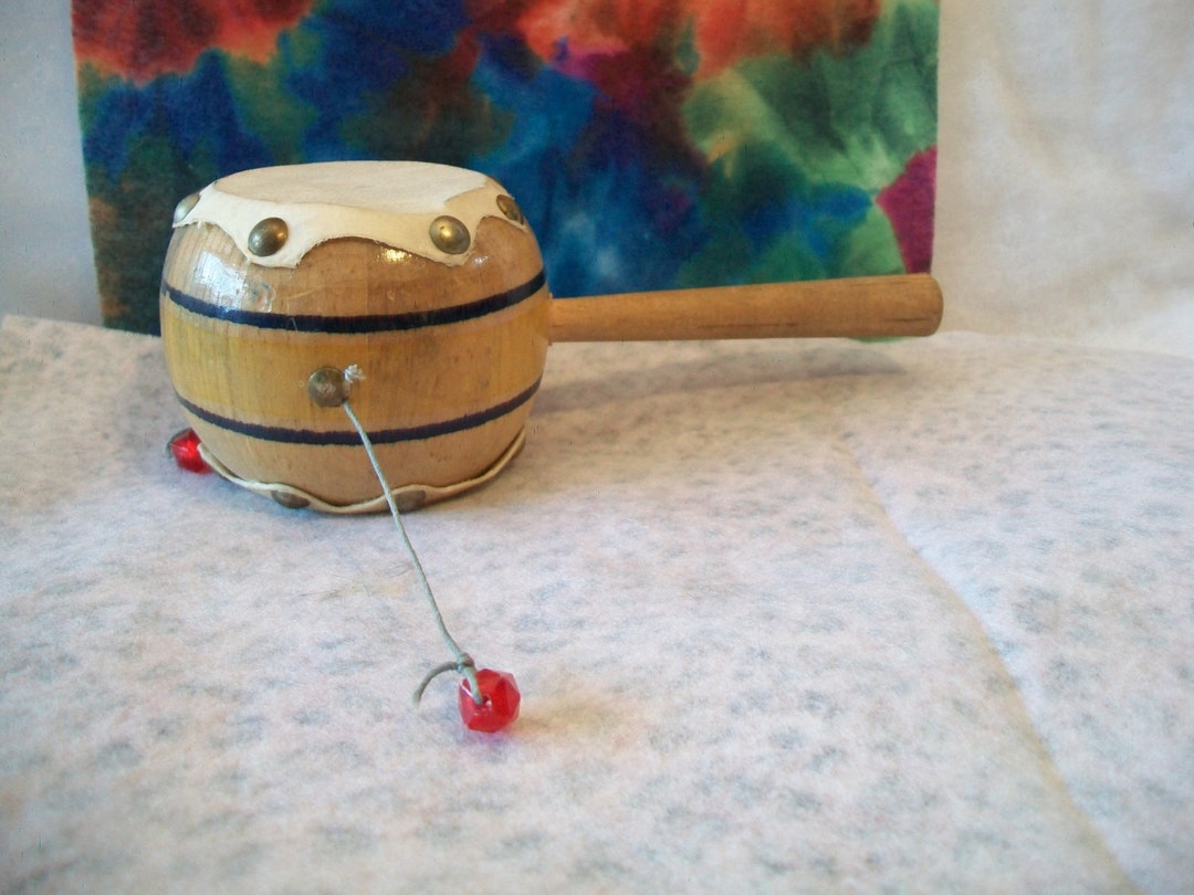 Vintage Native Peruvian Indian Spin Drum Tomtom Percussion Instrument ...