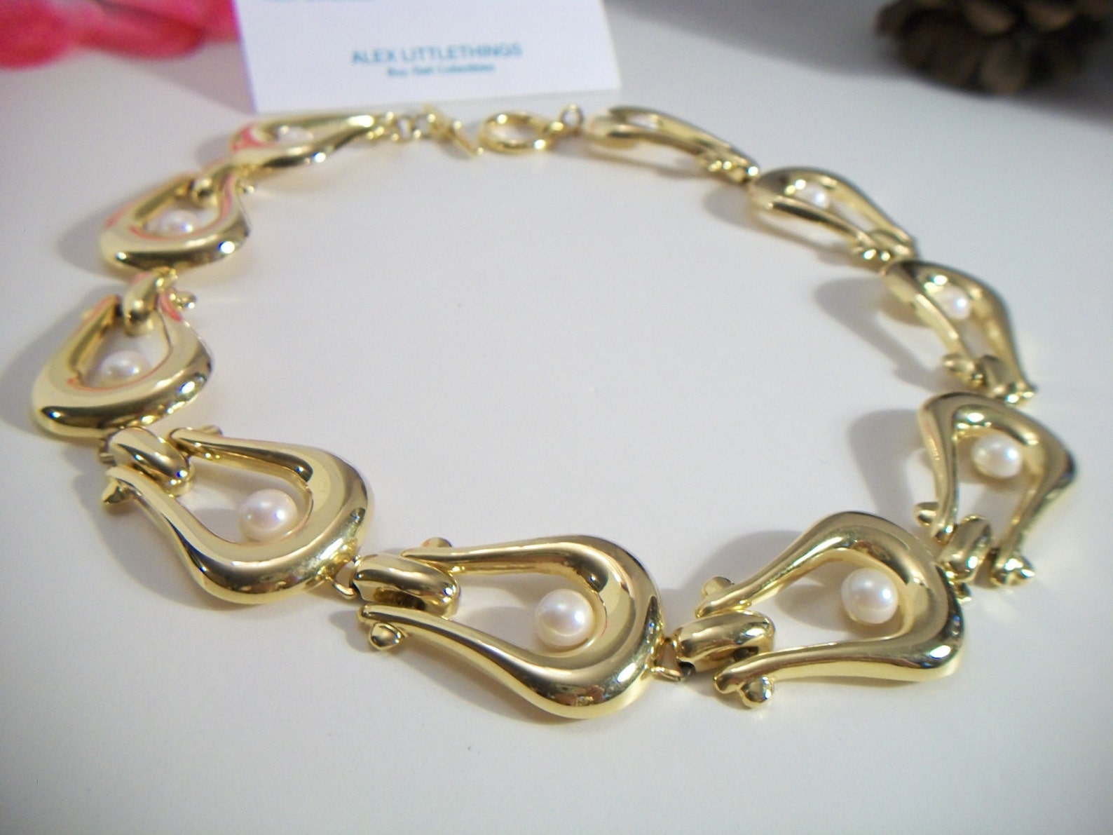 Vintage U Link Pearl Necklace Chunky Statement Piece Bridal Etsy vintage-u-link-pearl-necklace-chunky-statement-piece-bridal-etsy