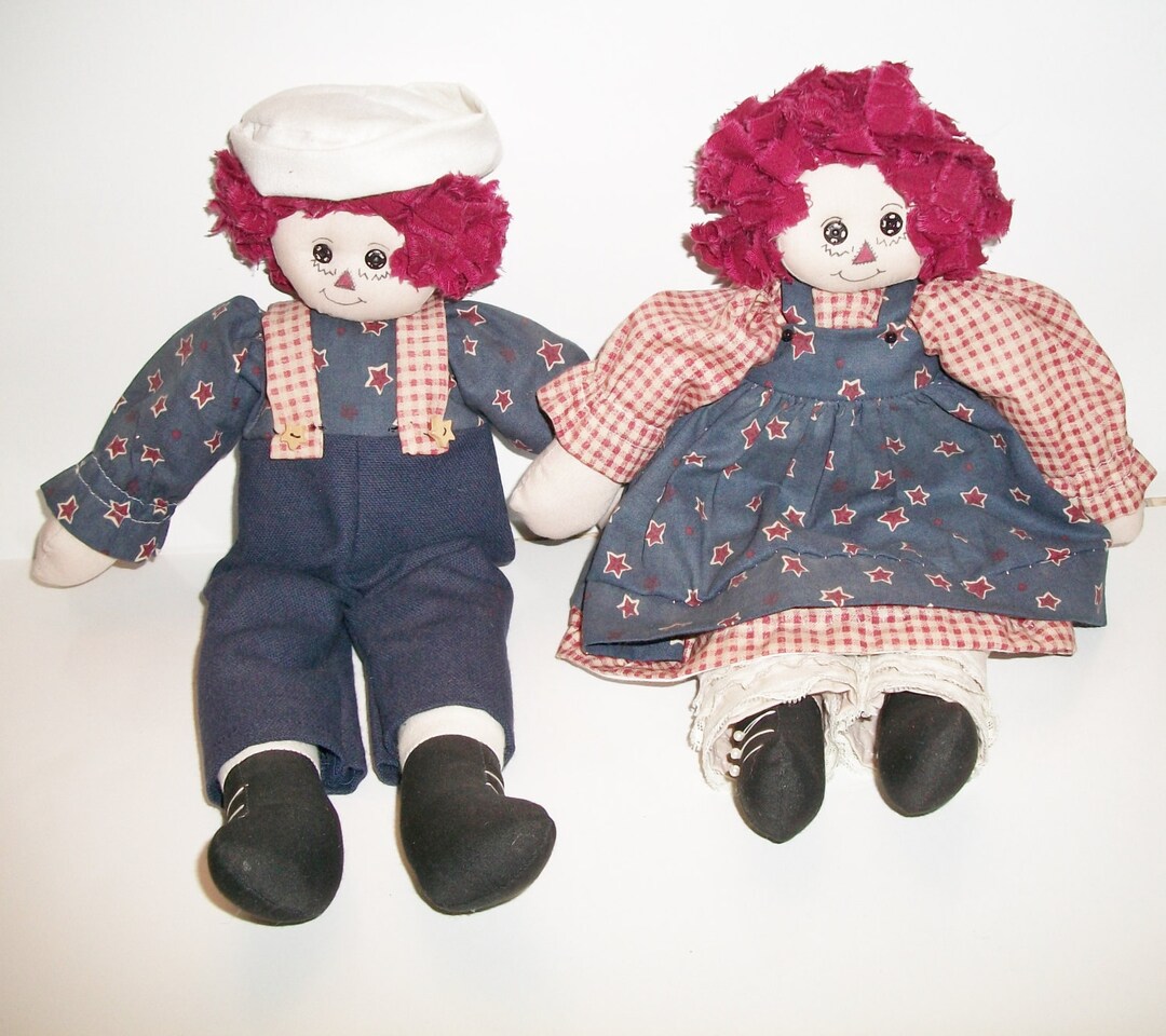 Raggedy Ann Raggedy Andy Doll Primitive Country Farmhouse Toy Vintage ...