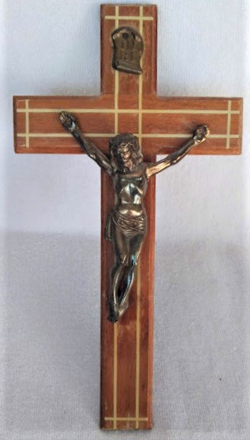 Vintage Catholic Wooden Crucifix Sick Call Last Rites Candles - Etsy