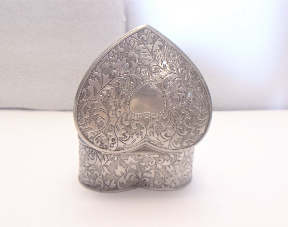 Heart Trinket Box Jewelry Box Vintage Valentine's Day - Etsy