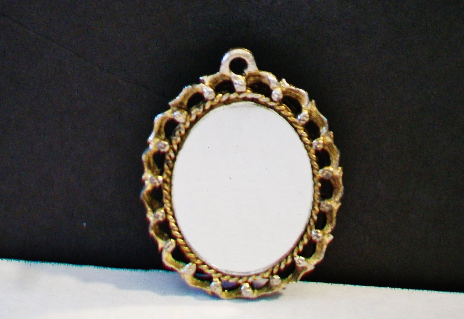 Hematite Mirror Cameo Pendant Ornate Classic Costume Jewelry - Etsy